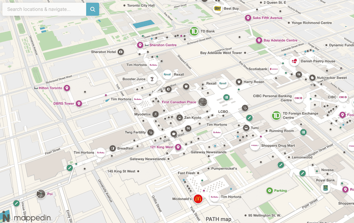 Toronto PATH Map – Interactive Underground Walkway | Mappedin